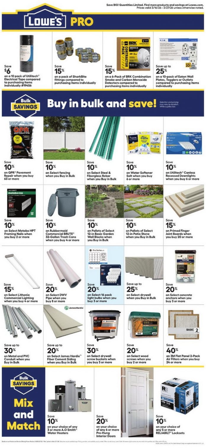 Lowe's Pro Ad Mar 16 – Mar 27, 2026