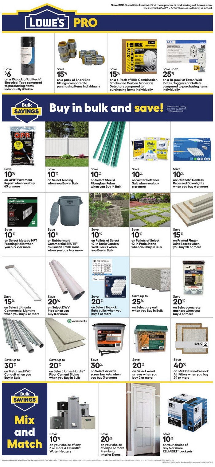 Lowe's Pro Ad Mar 16 – Mar 27, 2026
