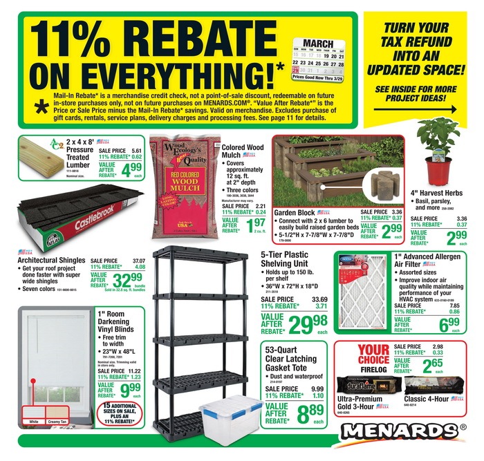 Menards Weekly Ad Mar 19 – Mar 29, 2026