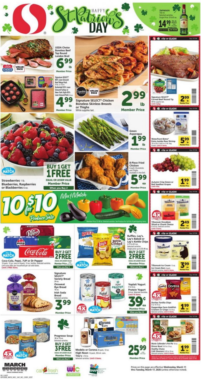 Safeway Weekly Ad Mar 11 – Mar 17, 2026 (Saint Patrick's Day Promotion ...