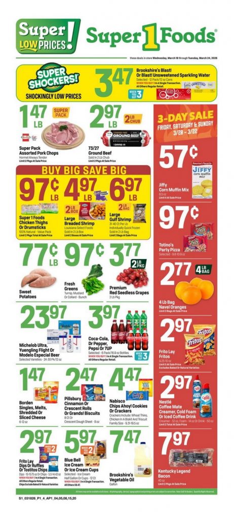 Super 1 Foods Weekly Ad Mar 18 – Mar 24, 2026