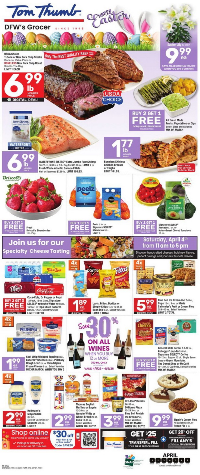 Tom Thumb Weekly Ad Apr 01 – Apr 07, 2026 (Easter Promotion Included)