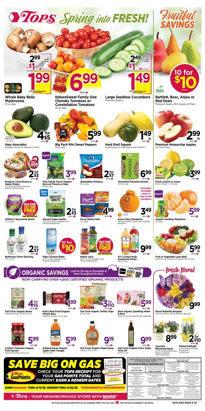Tops Weekly Ad Mar 15 – Mar 21, 2026 (St. Patrick's Day Promotion Included)