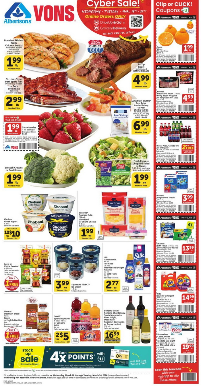 Vons Weekly Ad Mar 18 – Mar 24, 2026