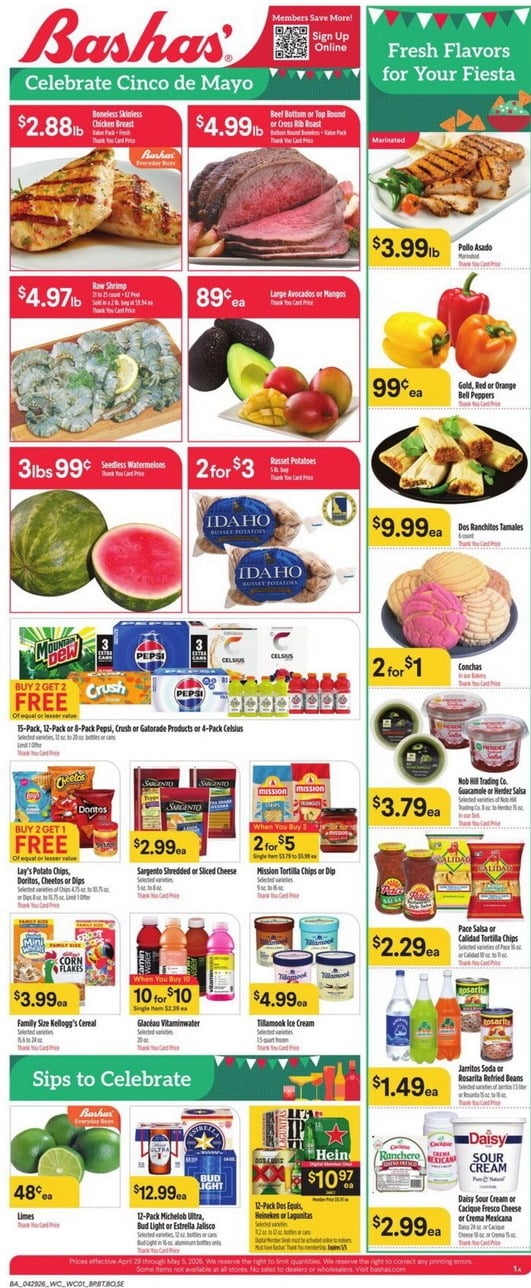 Bashas Weekly Ad Apr 29 – May 05, 2026 (Mother's Day Promotion Included)