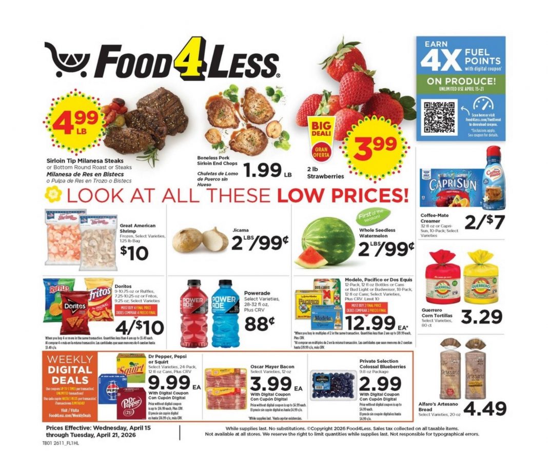 Food 4 Less Weekly Ad Apr 15 – Apr 21, 2026