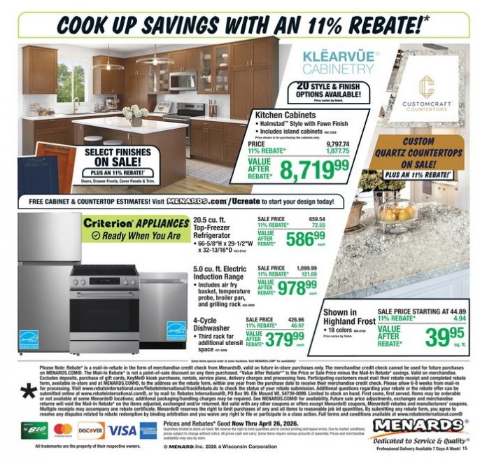 Menards Weekly Ad Apr 16 – Apr 26, 2026
