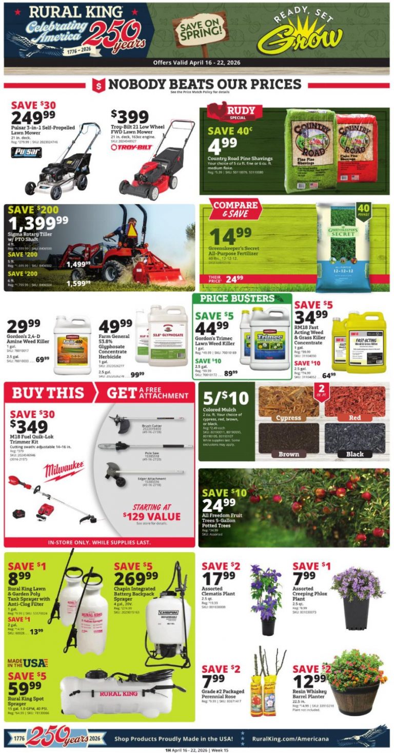 Rural King Weekly Ad Apr 16 – Apr 22, 2026