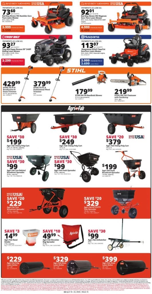 Rural King Weekly Ad Apr 16 – Apr 22, 2026