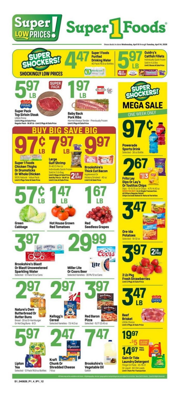 Super 1 Foods Weekly Ad Apr 08 – Apr 14, 2026