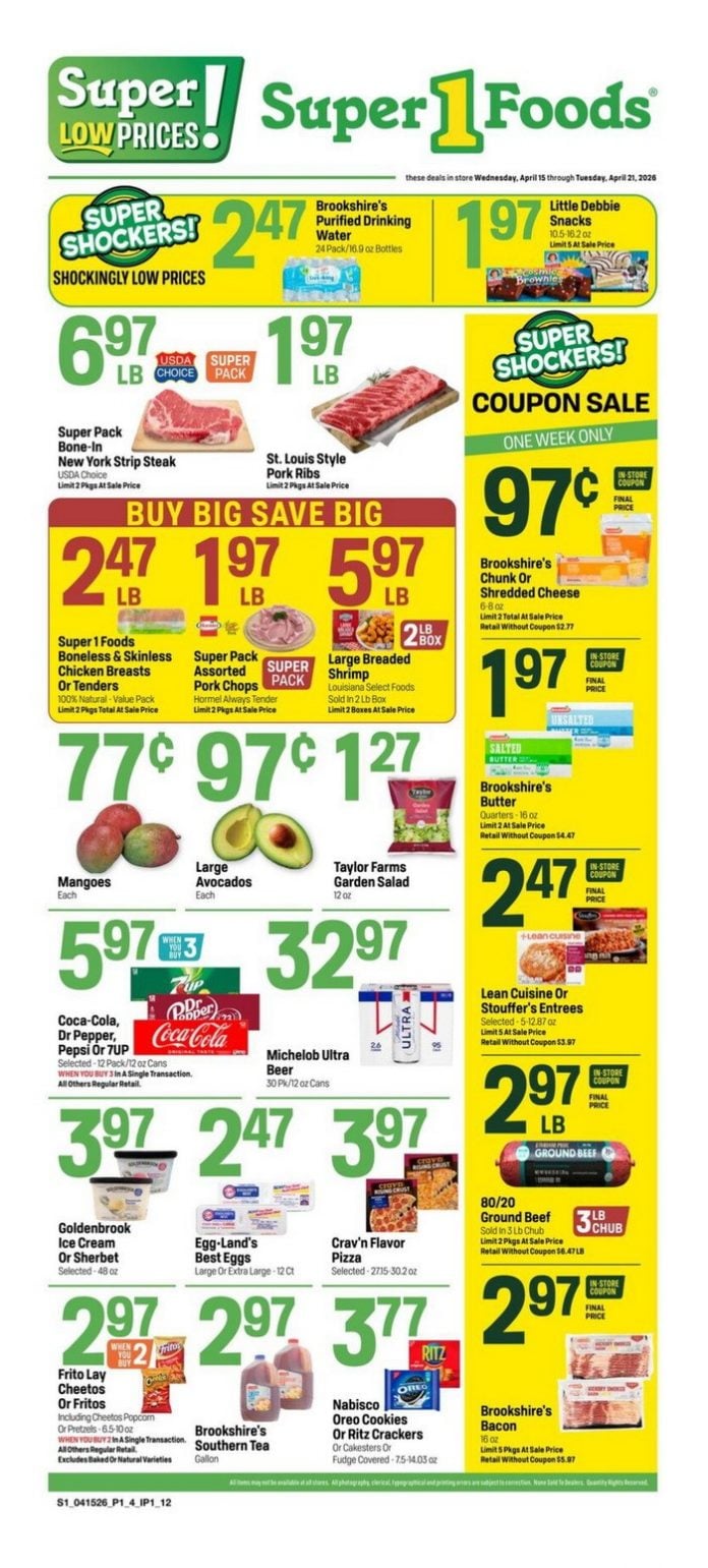 Super 1 Foods Weekly Ad Apr 15 – Apr 21, 2026
