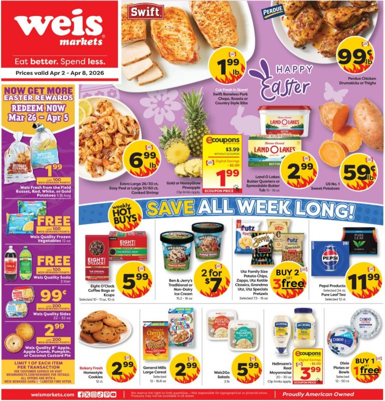Weis Markets Weekly Ad Apr 02 – Apr 08, 2026 (Easter Promotion Included)