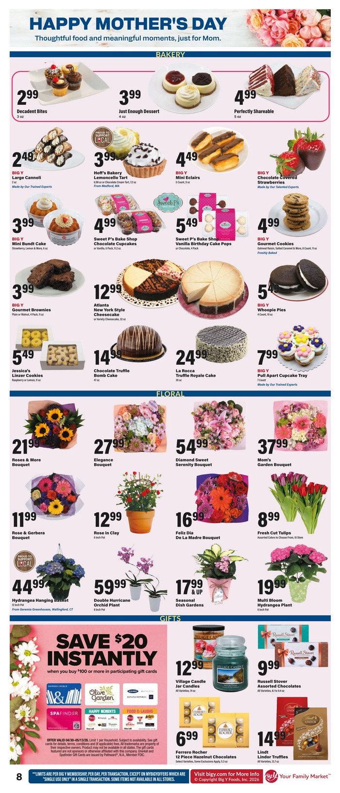 Big Y Weekly Ad May 07 – May 13, 2026 (Mother's Day Promotion Included)