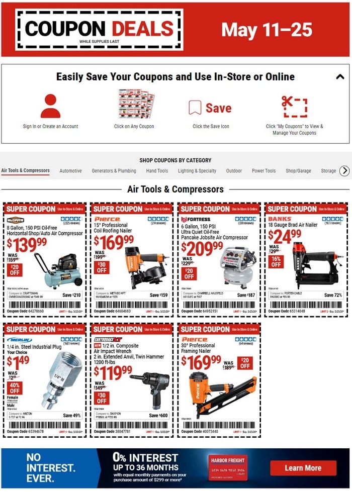 Harbor Freight Coupon Sale May 11 – May 25, 2026