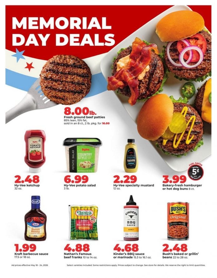 Hy-Vee Weekly Ad May 18 – May 24, 2026 (Memorial Day Promotion Included)