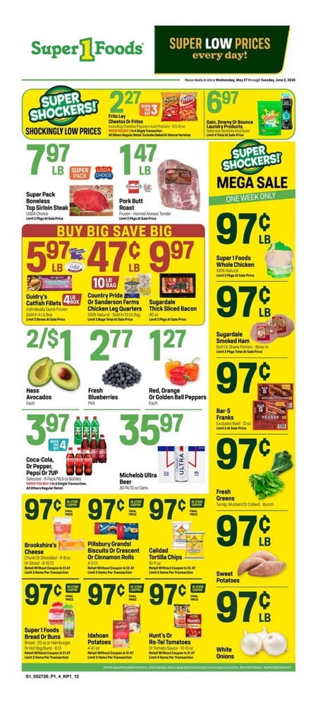 Super 1 Foods Weekly Ad May 27 – Jun 02, 2026