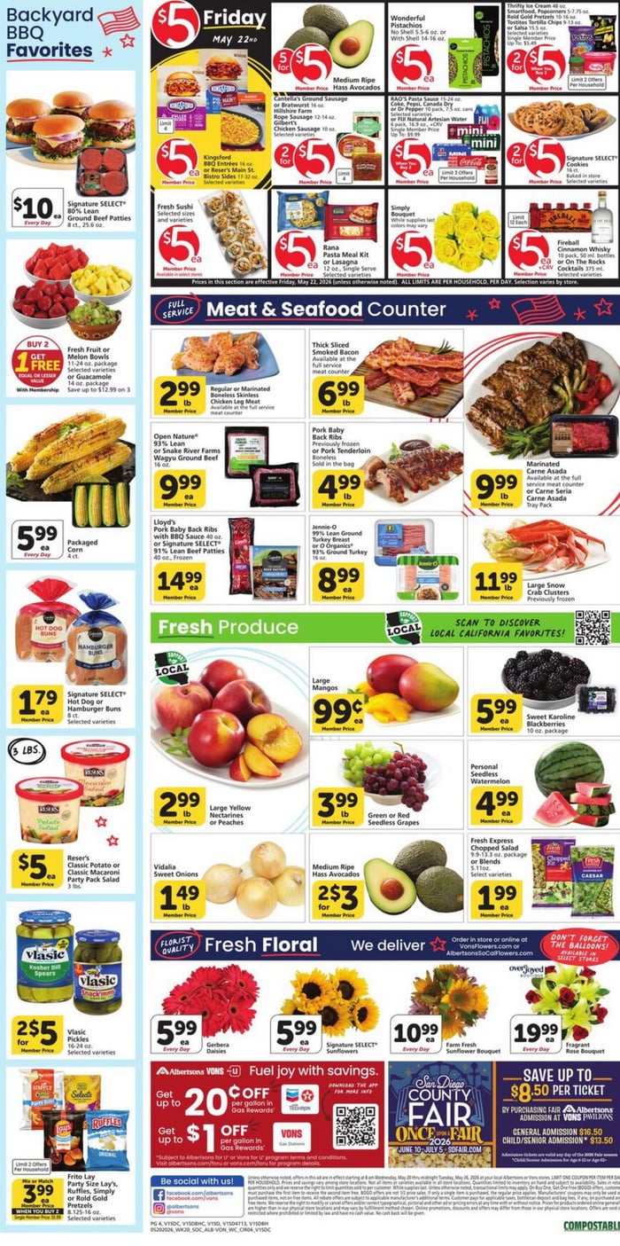 Vons Weekly Ad May 20 – May 26, 2026 (Memorial Day Promotion Included)
