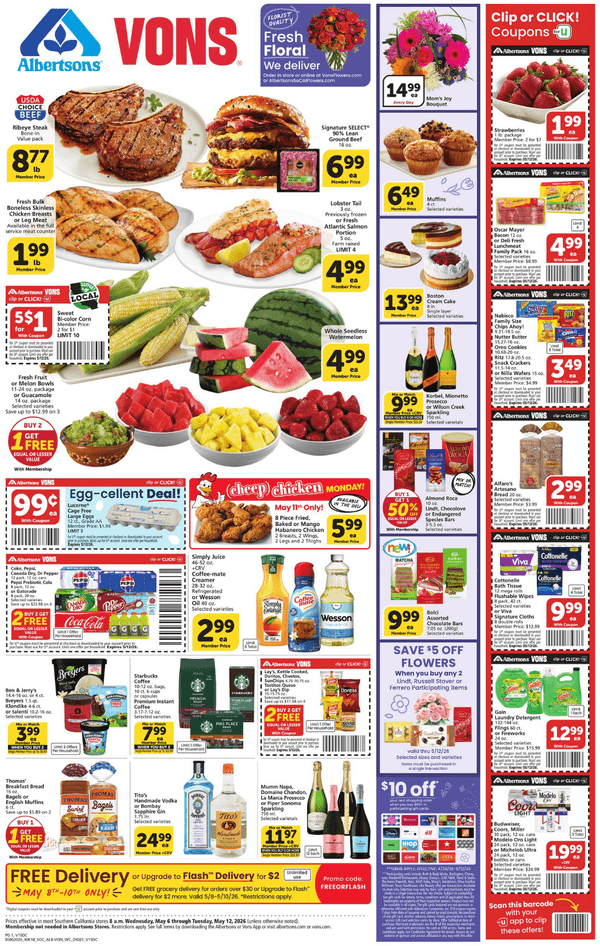 Vons Weekly Ad May 06 – May 12, 2026 (Mother's Day Promotion Included)