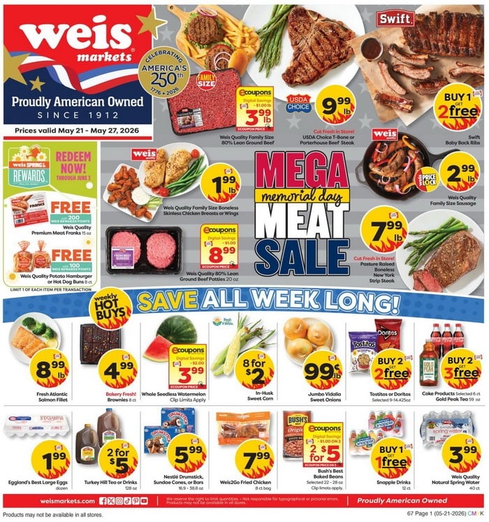 Weis Markets Weekly Ad May 21 – May 27, 2026