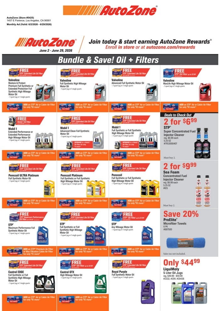 AutoZone Monthly Ad Jun 02 – Jun 29, 2026