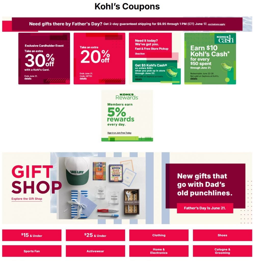 Kohl's Coupon Ad Until Jun 21, 2026 (Father's Day Promotion Included)