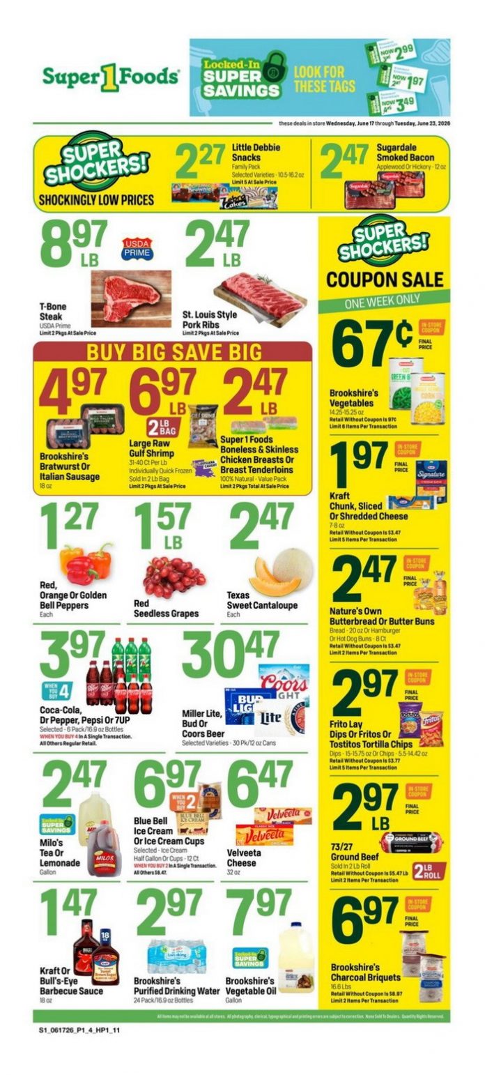 Super 1 Foods Weekly Ad Jun 17 – Jun 23, 2026